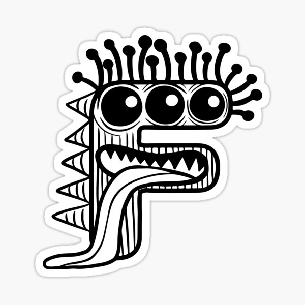 "F Monster Alphabet " Sticker for Sale by MINTWOW | Redbubble