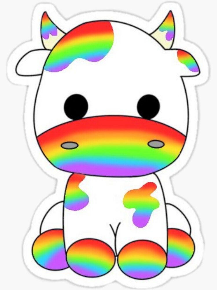 "Rainbow cow sticker " Sticker for Sale by Frikkels | Redbubble