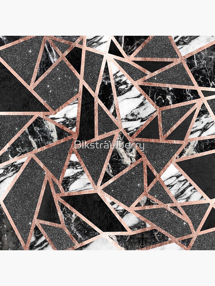 "Modern Rose Gold Glitter Marble Geometric Triangle" Photographic Print ...