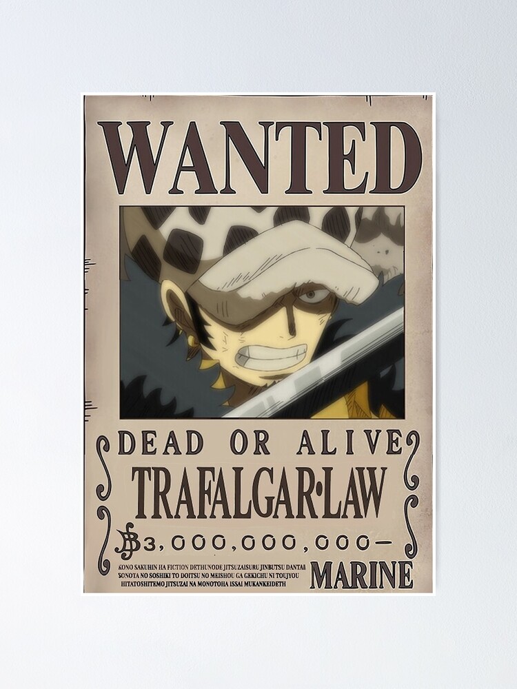 Poster Wanted Trafalgar Law Wano 2022 Posters Designed & Sold By Mila