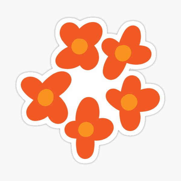 "Orange Flowers" Sticker for Sale by jomsdoodles | Redbubble