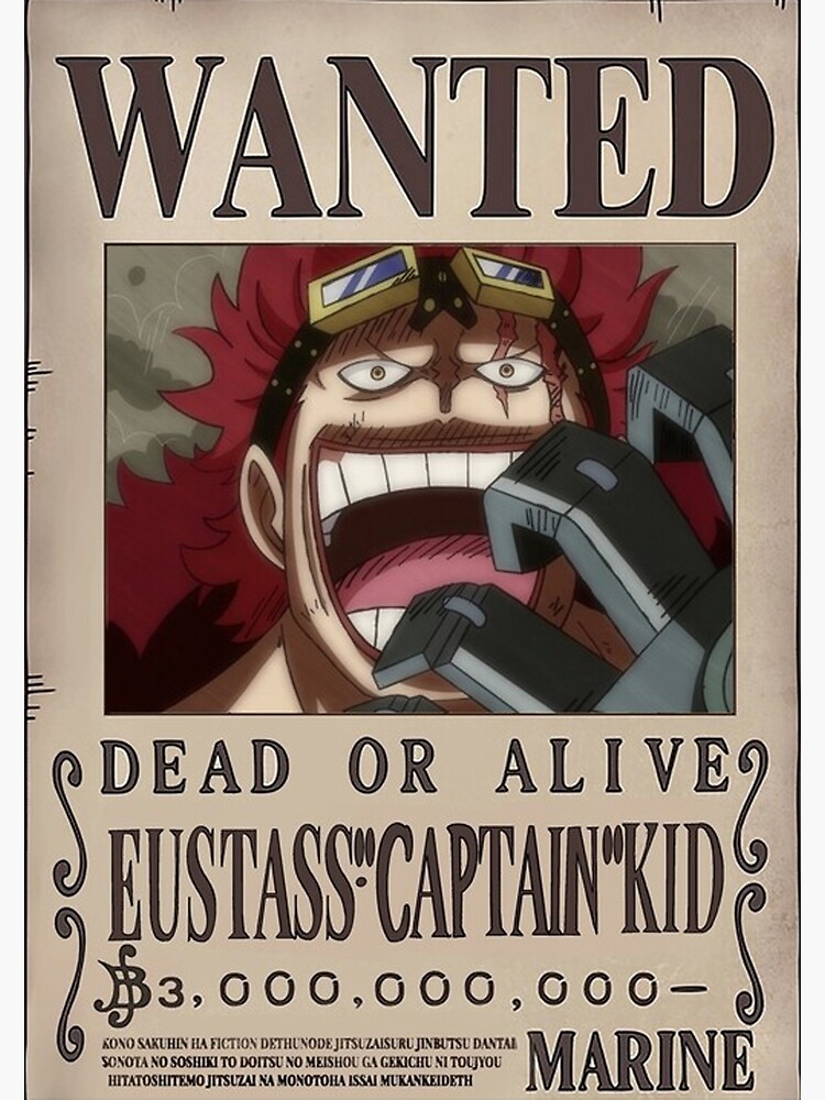Eustass Captain Kid Wanted One Piece Poster Designed & Sold By Lavender ...