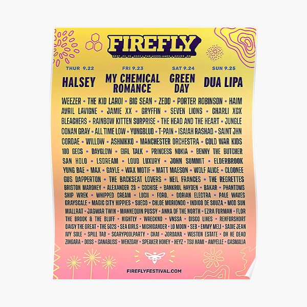 "Firefly Music 2022" Poster for Sale by mollyshaw | Redbubble