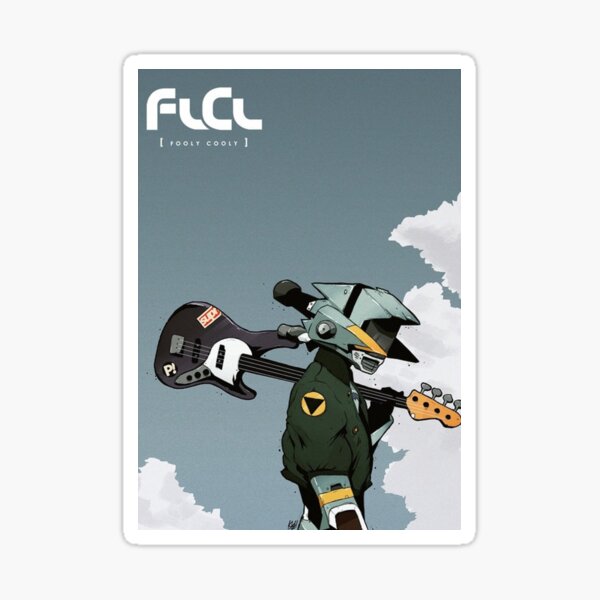 "FLCL Guitar Mecha" Sticker for Sale by jamesqualine | Redbubble