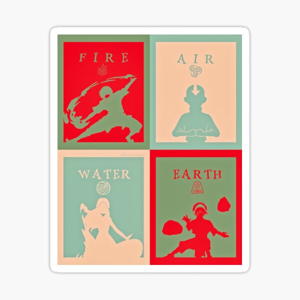 "Avatar: The Last Airbender - The Four Elements " Sticker for Sale by ...