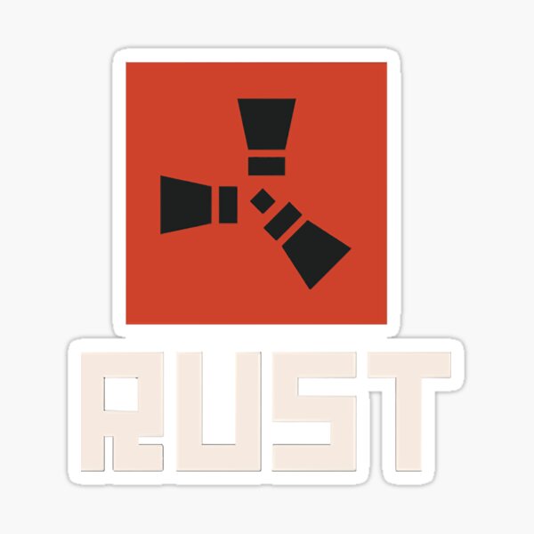 "Rust game logo" Sticker for Sale by Leone18 | Redbubble