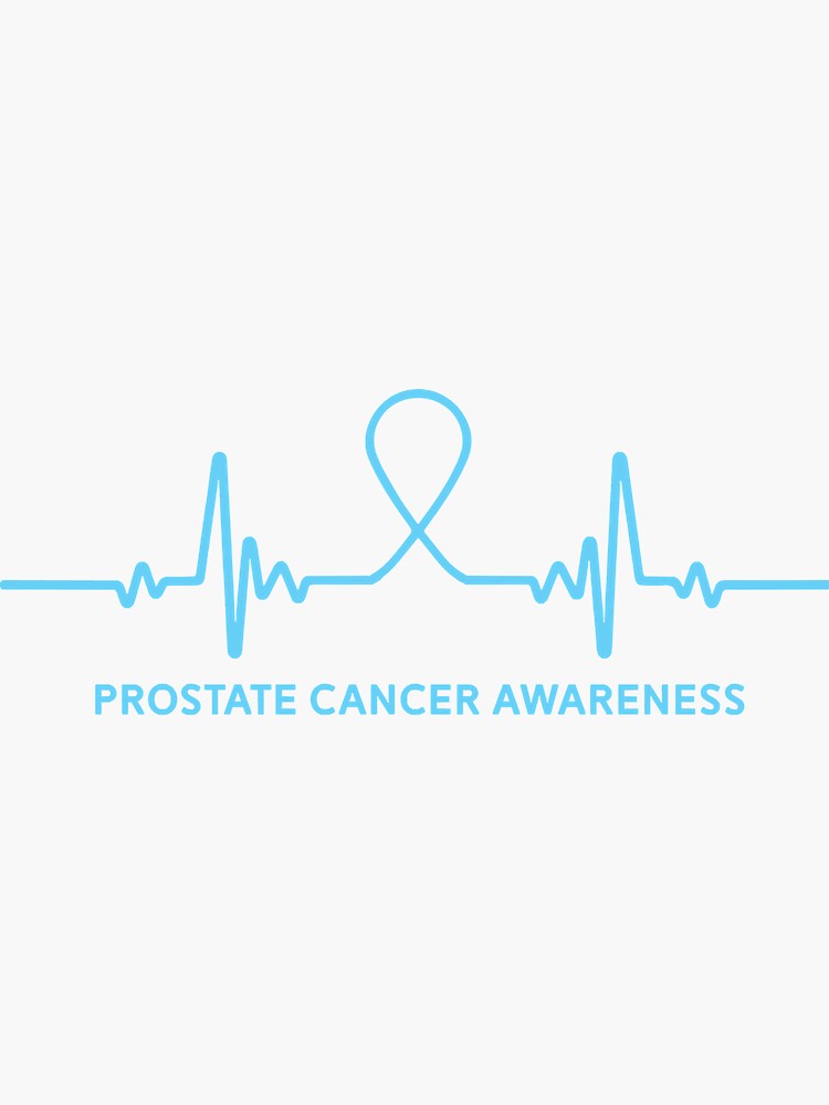 "Prostate Cancer Awareness Ribbon Heartbeat" Sticker for Sale by isa ...