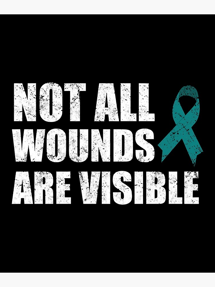 "PTSD Awareness Military Support Teal Ribbon Month" Poster for Sale by ...