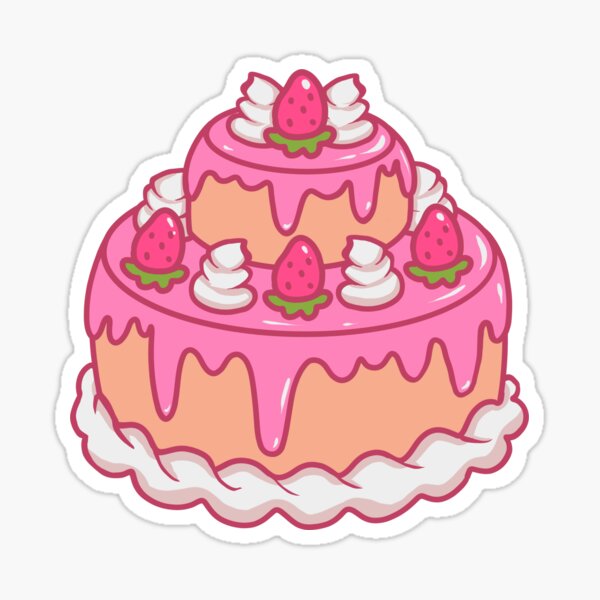 "strawberry cake" Sticker for Sale by Fatemh | Redbubble