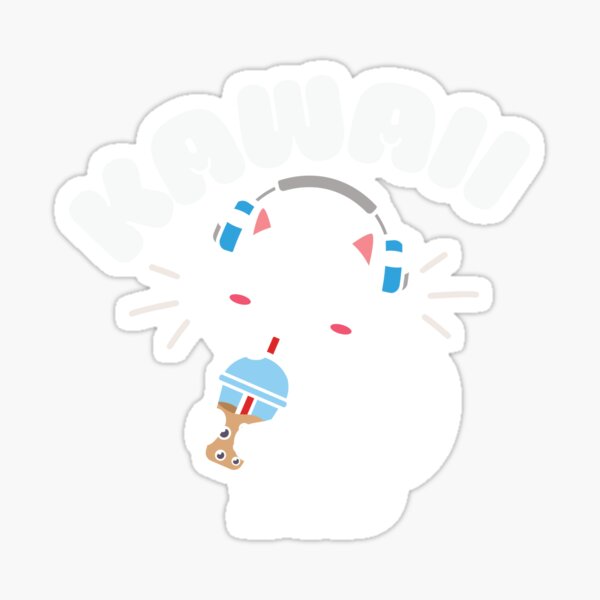 "Original kawaii cat drinking boba" Sticker for Sale by FurioInc ...