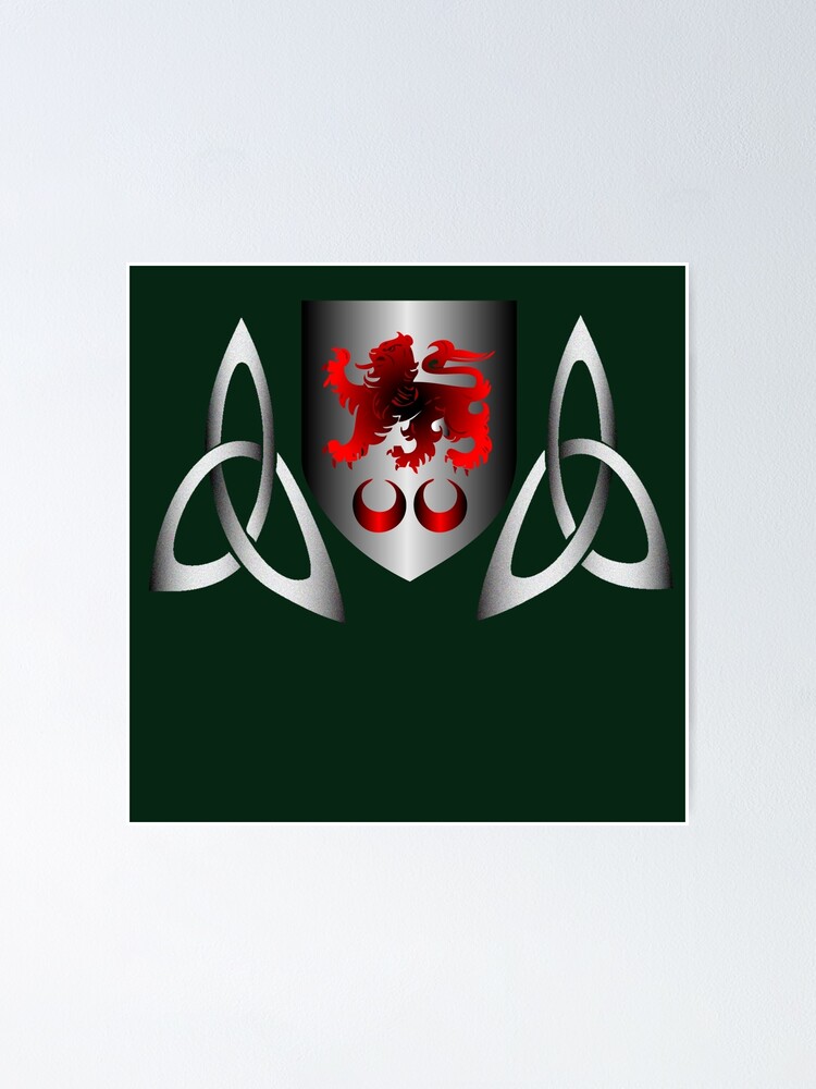 "Caomhánach (Kavanagh) Clan Crest Trinity Knots" Poster by ...