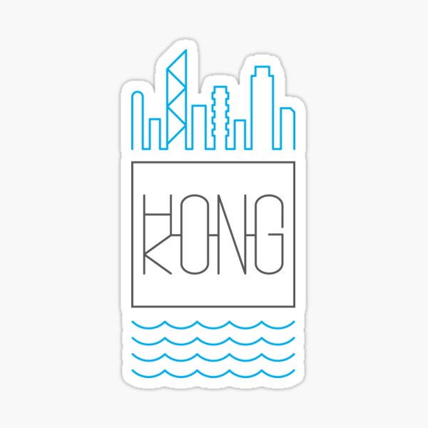 "Hong Kong - City Skyline colour" Sticker for Sale by Stranded-Kiwi ...