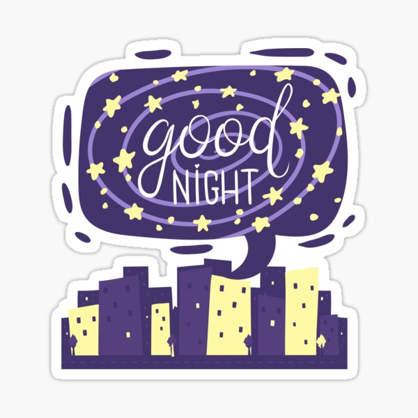 "Dark blue good night logo" Sticker for Sale by Starcavedori | Redbubble