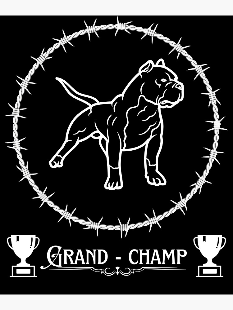 "Pitbull grand champ" Sticker for Sale by Disturbed-Mind | Redbubble
