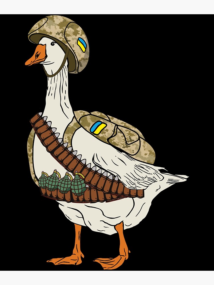 "Ukrainian Combat Goose Military Army Solder Funny Prank Stand With ...