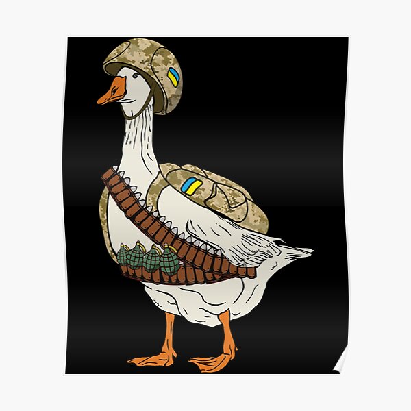 "Ukrainian Combat Goose Military Army Solder Funny Prank Stand With ...