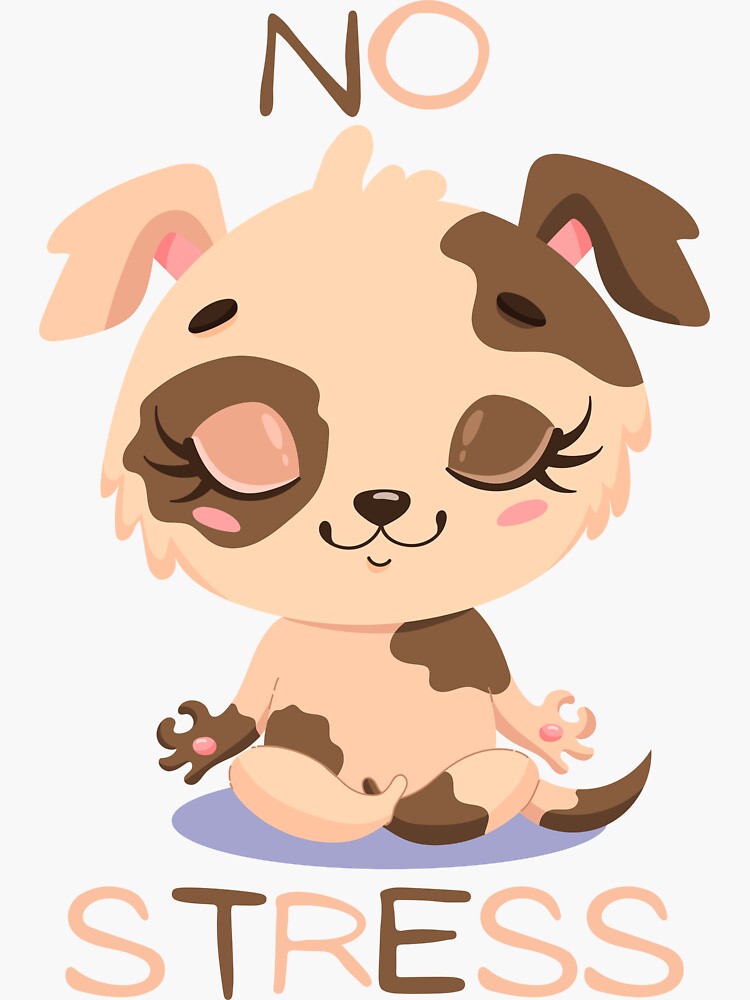 "No stress" Sticker for Sale by Marioanddog | Redbubble