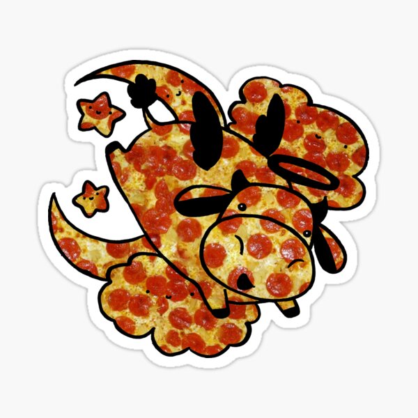 "Angel Cow - Pepperoni Pizza Texture " Sticker by SaradaBoru | Redbubble