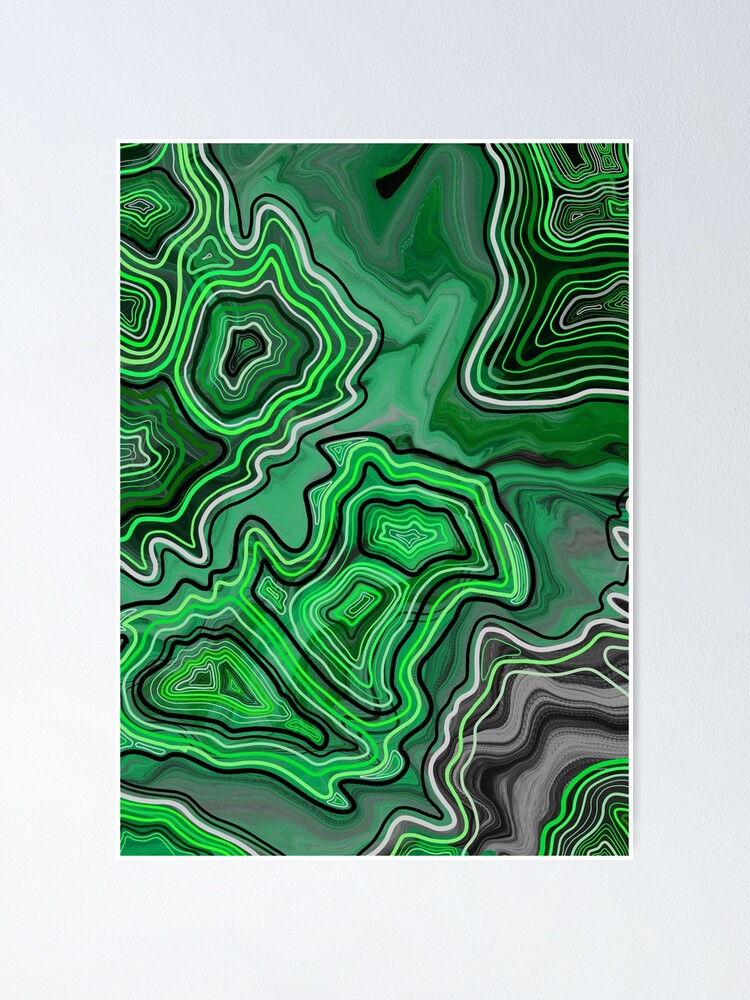 "Emerald Hand Drawn Geode Digital Pattern" Poster for Sale by ...