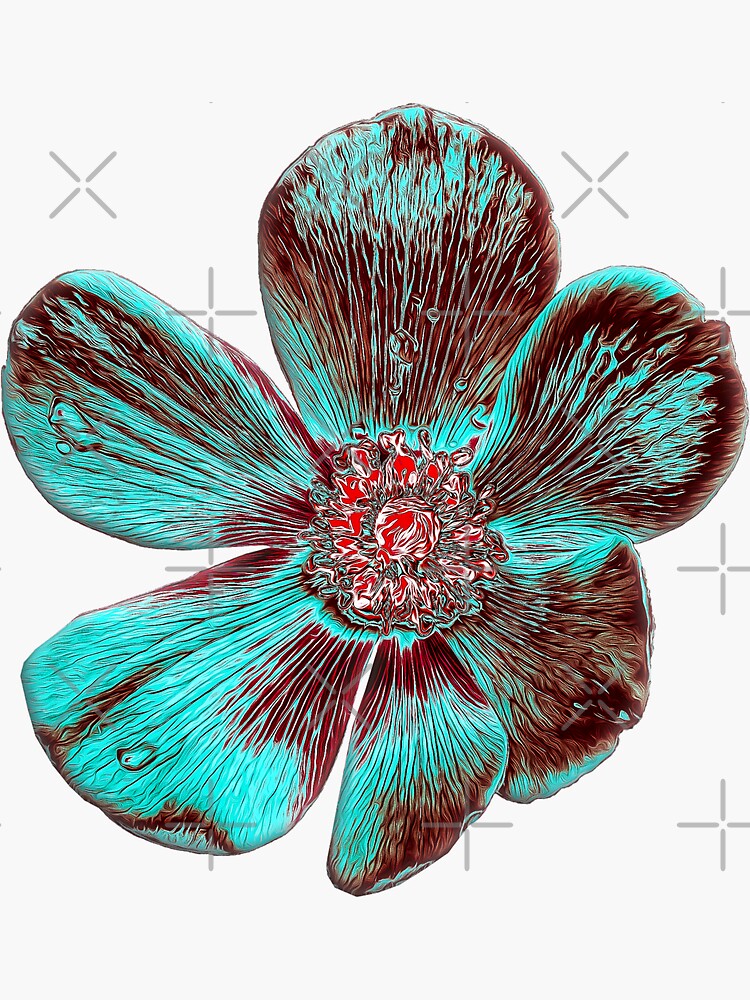 "Neon Turquoise Flame" Sticker for Sale by caffin8ed | Redbubble