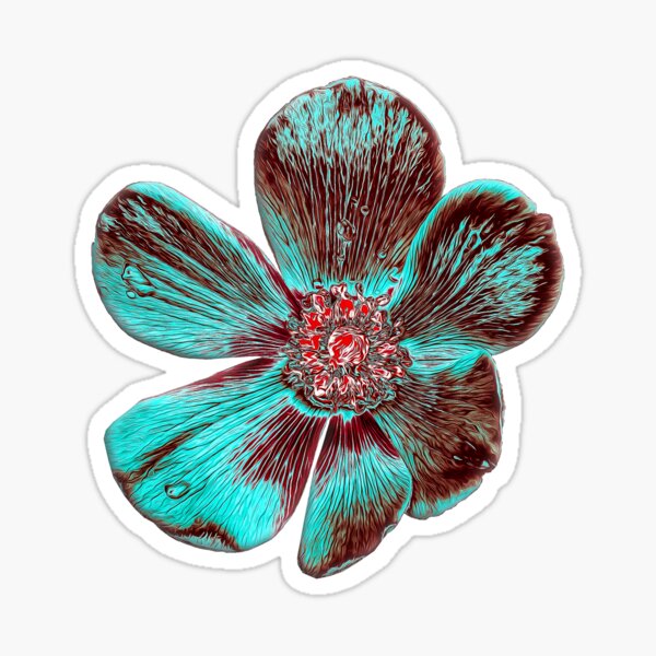 "Neon Turquoise Flame" Sticker for Sale by caffin8ed | Redbubble