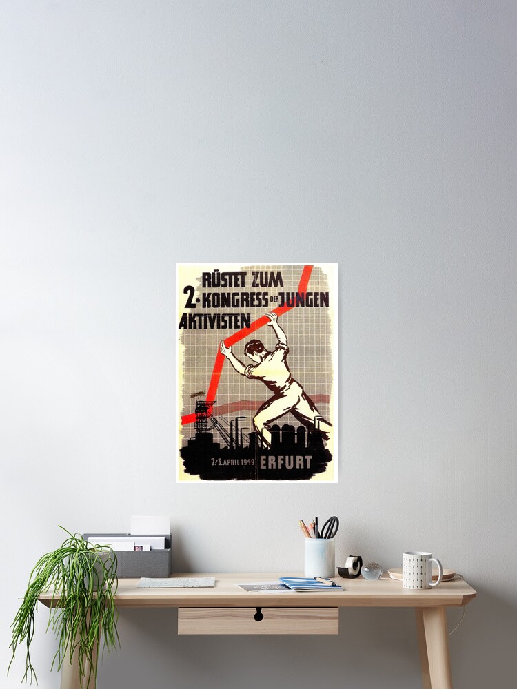 "East German Communist Workers Propaganda 1949" Poster for Sale by ...