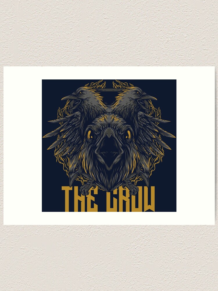 "Scary Crow Screaming - Three Angry Black Ravens flying" Art Print for ...