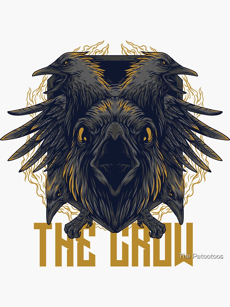 "Scary Crow Screaming - Three Angry Black Ravens flying" Sticker for ...