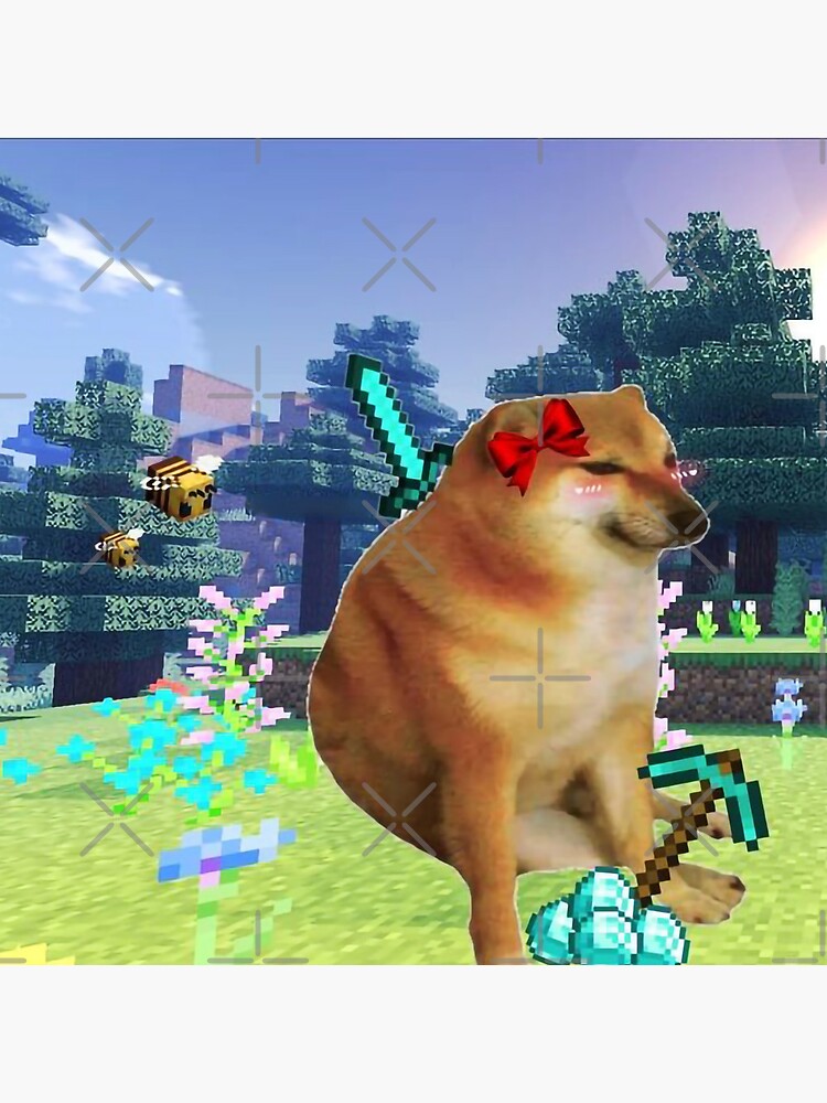 "Minecraft Cheems Meme" Pin for Sale by ddkart | Redbubble