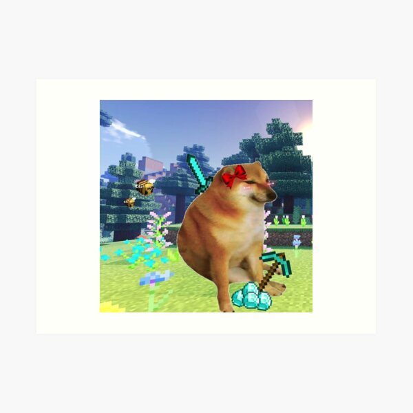 "Minecraft Cheems Meme" Art Print for Sale by ddkart | Redbubble