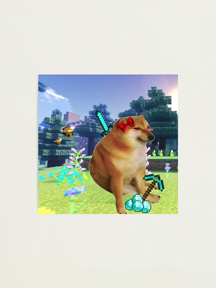 "Minecraft Cheems Meme" Photographic Print for Sale by ddkart | Redbubble