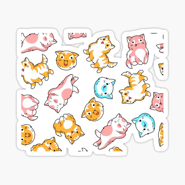 "Cute cats pattern pillows and cushions" Sticker for Sale by Patternsequipe | Redbubble