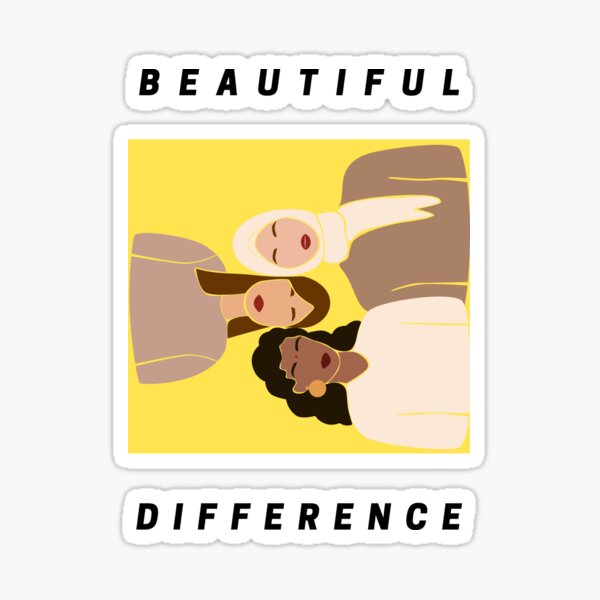 "beautiful difference" Sticker for Sale by Lyly-Woodz | Redbubble