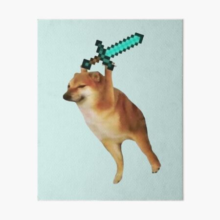 "Minecraft Cheems Diamond Sword" Art Board Print by ddkart | Redbubble