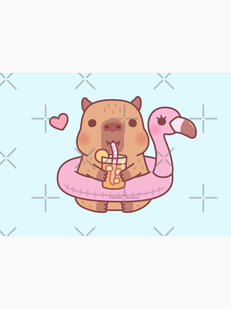 "Cute Capybara With Flamingo Pool Float For Summer" Poster for Sale by ...