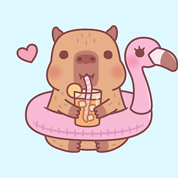 "Cute Capybara With Flamingo Pool Float For Summer" Poster for Sale by ...
