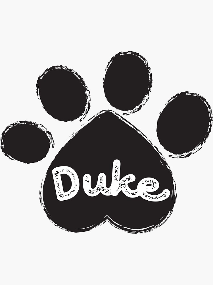 "Duke Dog Pet Name In Paw | Cute Animal Paws" Sticker for Sale by ...