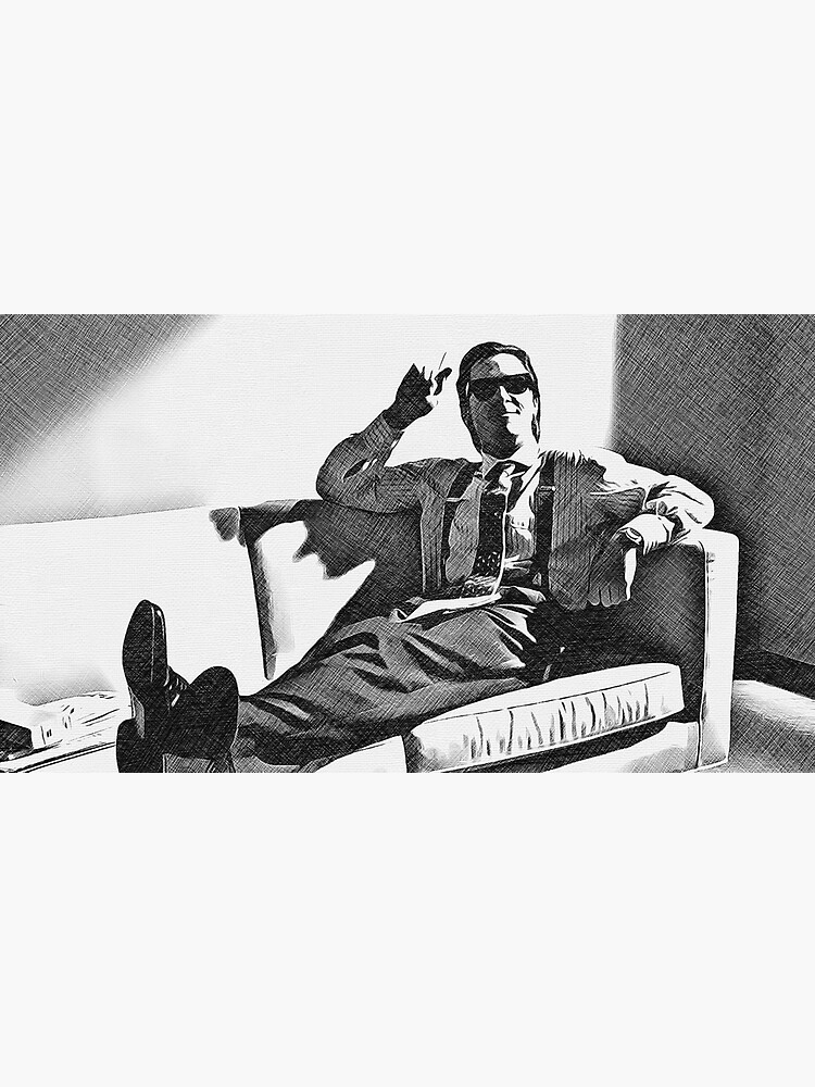 "Patrick Bateman American Psycho Art Crosshatch" Sticker for Sale by ...