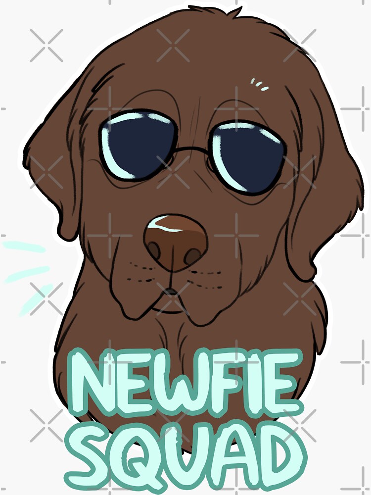 "NEWFIE SQUAD (brown)" Sticker for Sale by mexicanine | Redbubble