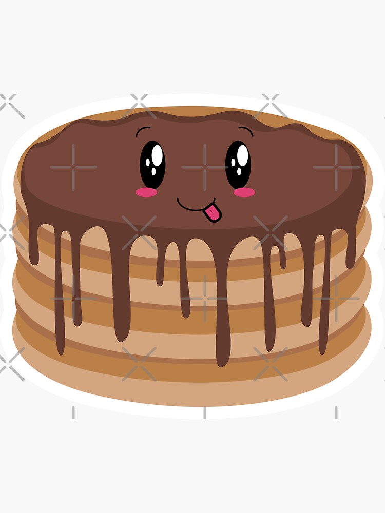 "Funny Kawaii Chocolate Cake" Sticker for Sale by FruiToon | Redbubble