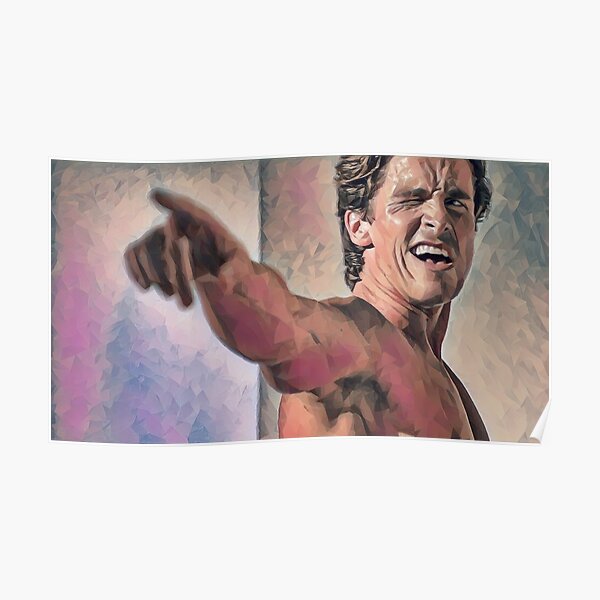 "Patrick Bateman American Psycho Pointing" Poster for Sale by ...