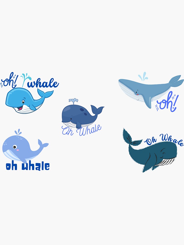 "Oh Whale - cute" Sticker for Sale by MovieHub | Redbubble
