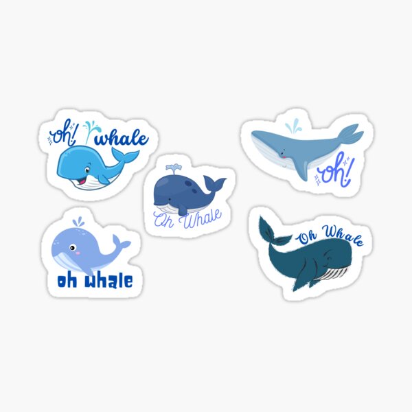 "Oh Whale - cute" Sticker for Sale by MovieHub | Redbubble