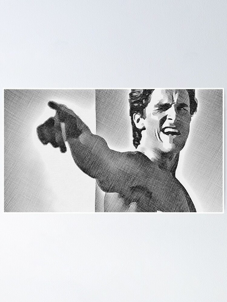"Patrick Bateman American Psycho Pointing" Poster for Sale by ...