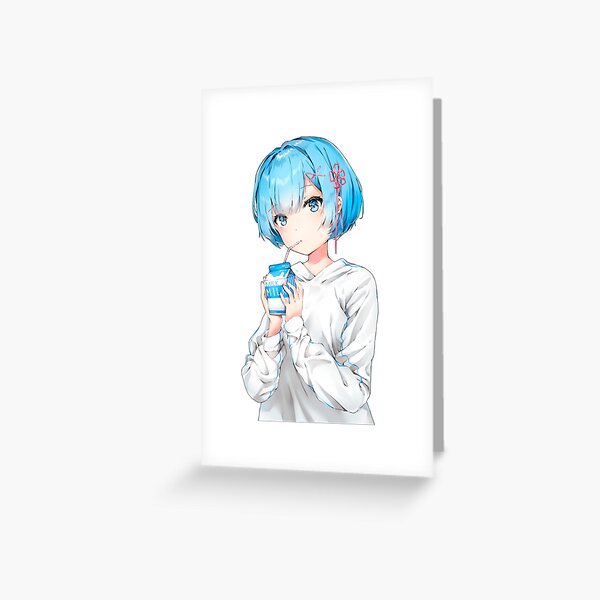 "Funny Rem Waifu Cute Kawaii (Re Zero Anime RZ Girl)" Greeting Card by ...