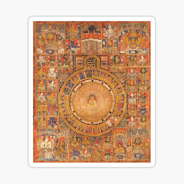 "Mandala 114 Jain Cosmic Diagram Gujarat 1500s" Sticker for Sale by ...