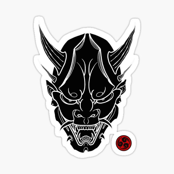 "Japanese Dark Oni Hannya Mask" Sticker for Sale by OWLvision33 | Redbubble