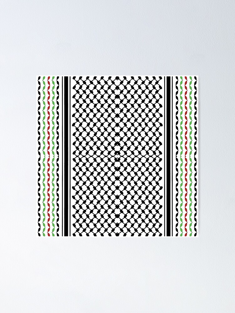 "Multi Colors Vertical Keffiyeh in White" Poster for Sale by muniralawi ...