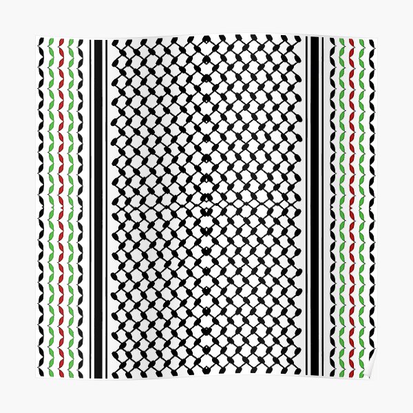 "Multi Colors Vertical Keffiyeh in White" Poster for Sale by muniralawi ...