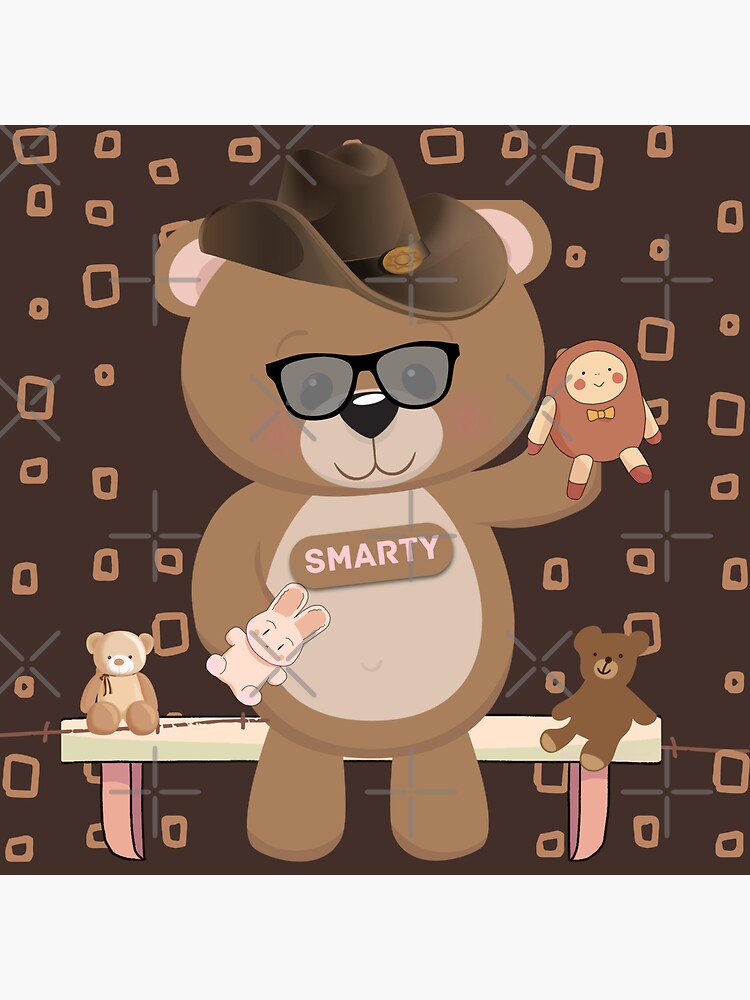 "smarty bear" Sticker for Sale by artigrow | Redbubble